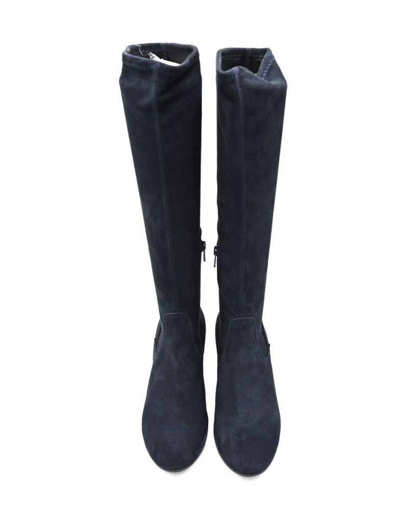 Best Navy Blue Elastic Suede knee high Boots